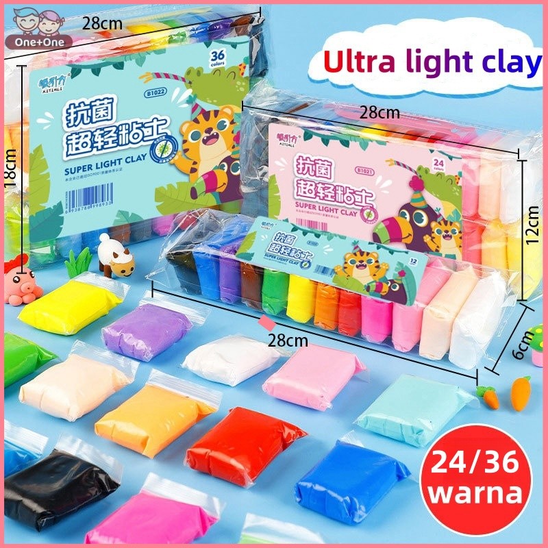 Jual 【COD】24 PCS / 36 PCS Air Dry Clay,Colorful Children Modeling Soft ...