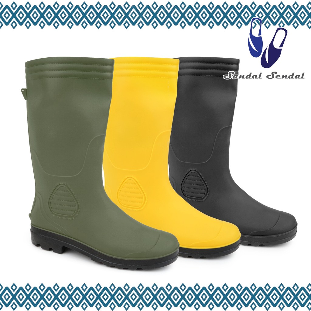 Jual Sepatu Boot Tinggi Hijau Kuning Hitam Lentur Nyaman Ringan Lokal ...