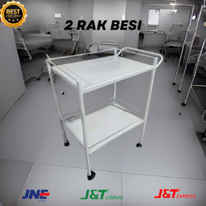 Jual TROLLEY INSTRUMEN 2 RAK || MEJA INSTRUMEN || TROLLEY 2 RAK BESI ...