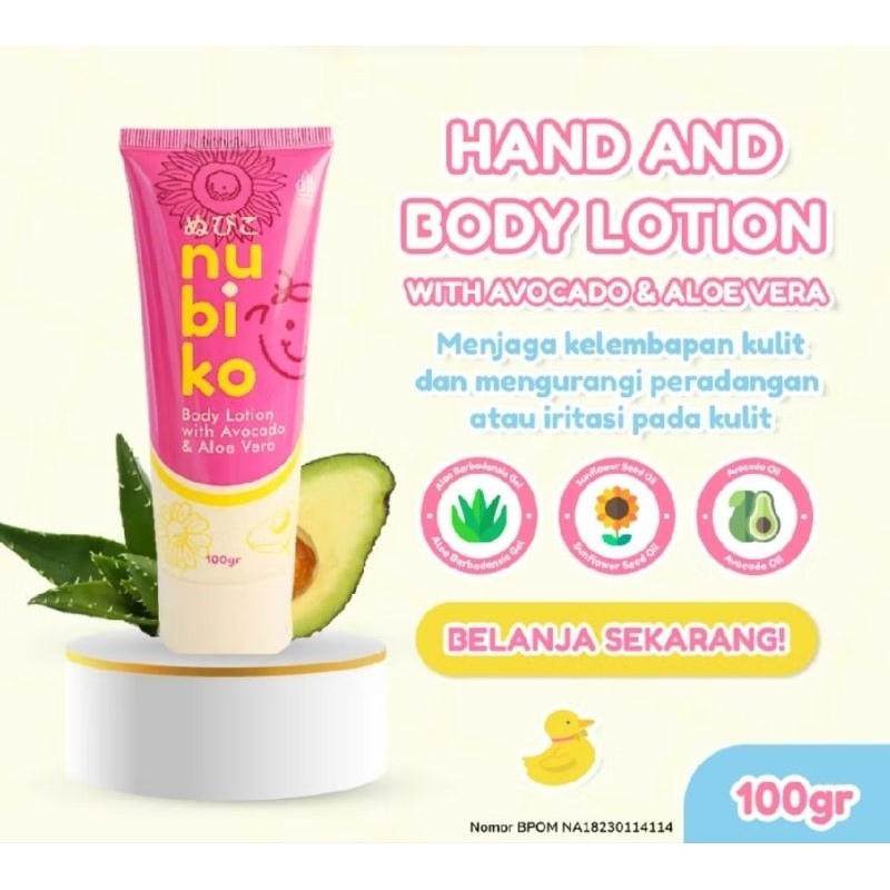 Jual (Terlaris) NUBiko Hand and Body Lotion with Avocado Aloe Vera ...