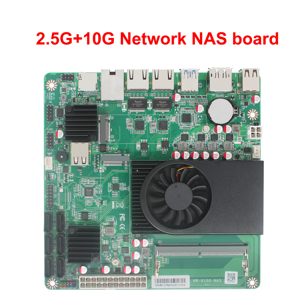 Jual 10G NAS Motherboard N100 6 SATA 2*2.5G 1*10G LAN 2*M.2 Nvme HDMI ...