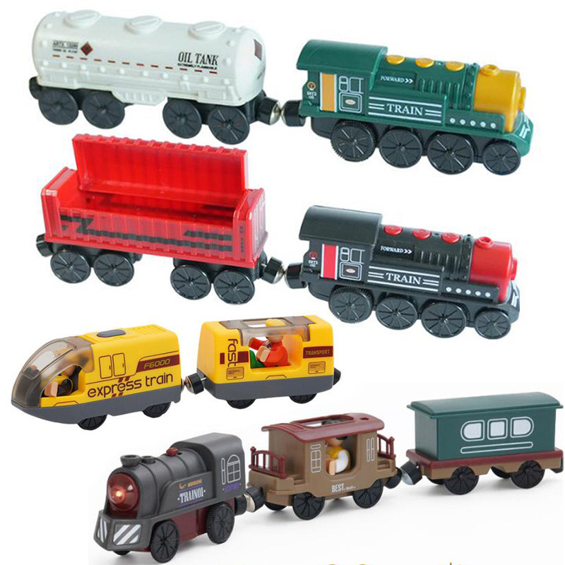 Jual Battery Operated Electric Train Set Magnetic Electric Train Wooden ...