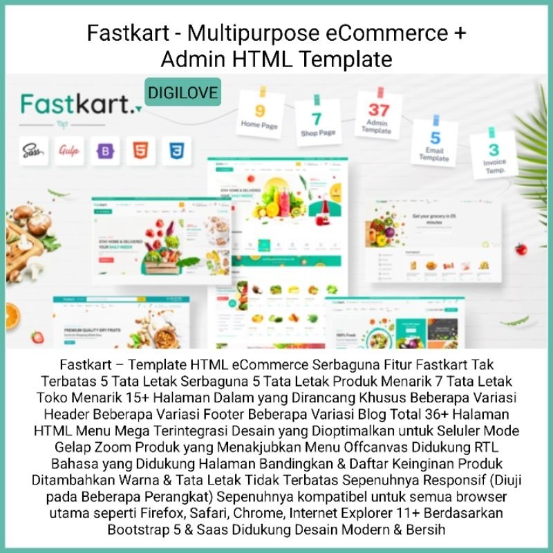 Jual FastKart - Multipurpose eCommerce + Admin HTML Template | Shopee Indonesia