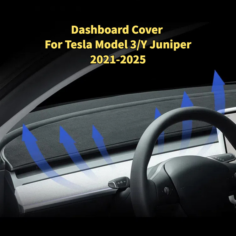 Jual Dashboard Cover Pad for Tesla Model Y Juniper 2025 Model 3 Suede ...