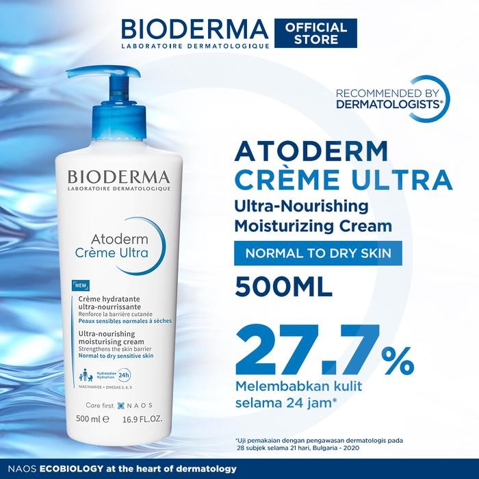 Jual Bioderma Atoderm Creme Ultra 500 ml - Face / Body Moisturizer untuk Kulit Normal / Kering ...