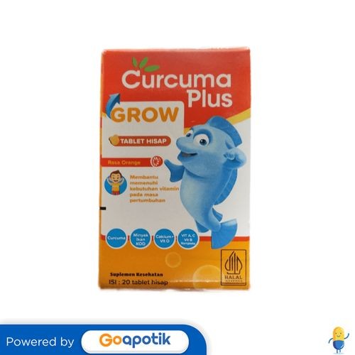 Jual Curcuma Plus Grow Rasa Jeruk Botol 20 Tablet | Shopee Indonesia