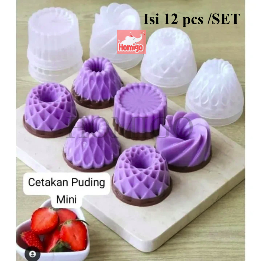 Jual Homigo Isi 12pcs Cetakan Puding Mini Agar Agar Loyang Puding ...