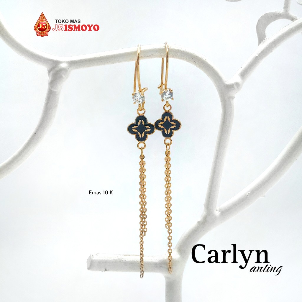Jual Anting Emas Mas Asli Model Panjang Carlyn J5 Ismoyo | Shopee Indonesia