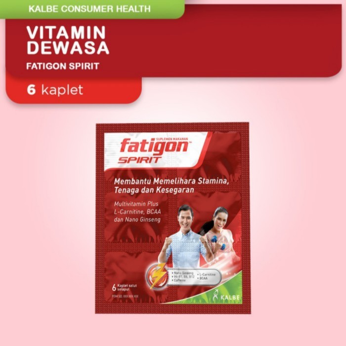 Jual Fatigon Spirit Multivitamin Plus L-Carnitine, BCAA, Ginseng Strip ...