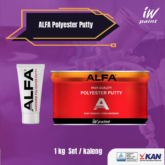 Jual Dempul mobil Alfa Polyester Putty IWpaint - 1 kg | Shopee Indonesia