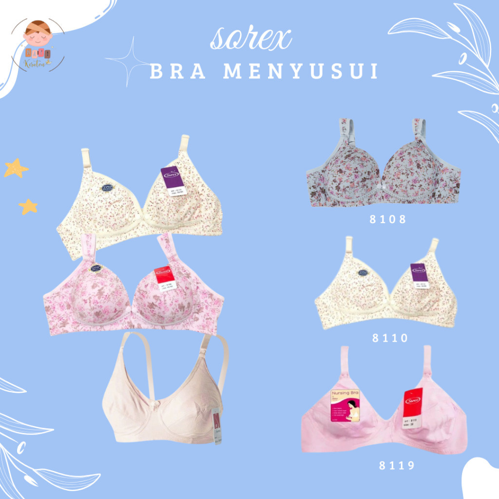 Jual Sorex BH Ibu Menyusui Nursing Bra Tanpa Kawat Busa Tipis Motif ...
