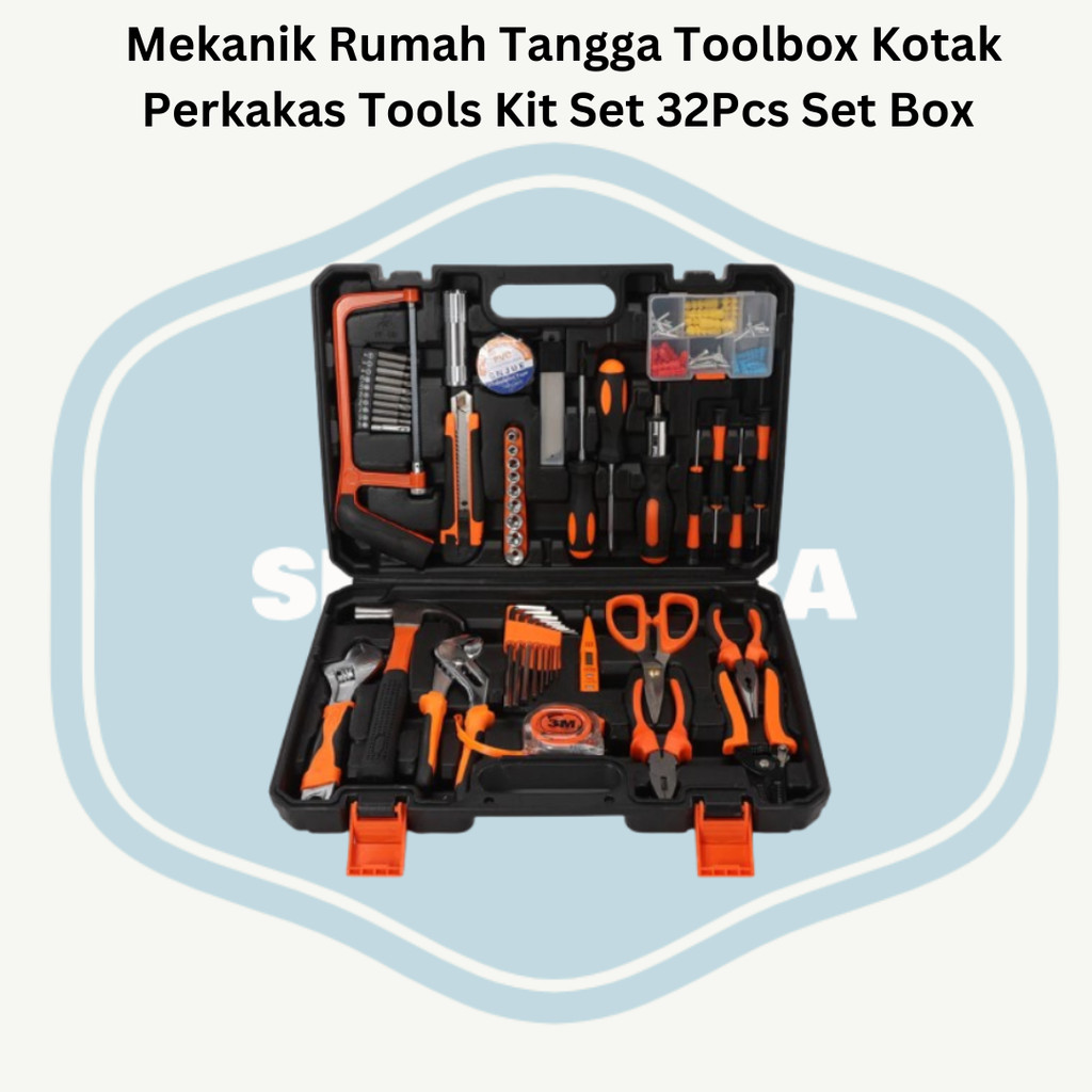 Jual Mekanik Rumah Tangga Toolbox Kotak Perkakas Tools Kit Set 32Pcs ...