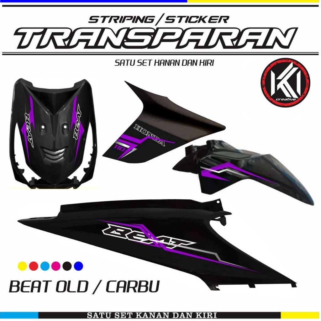 Jual VARIASI STRIPING STICKER TRANSFARAN/TRANSPARAN HONDA BEAT OLD ...
