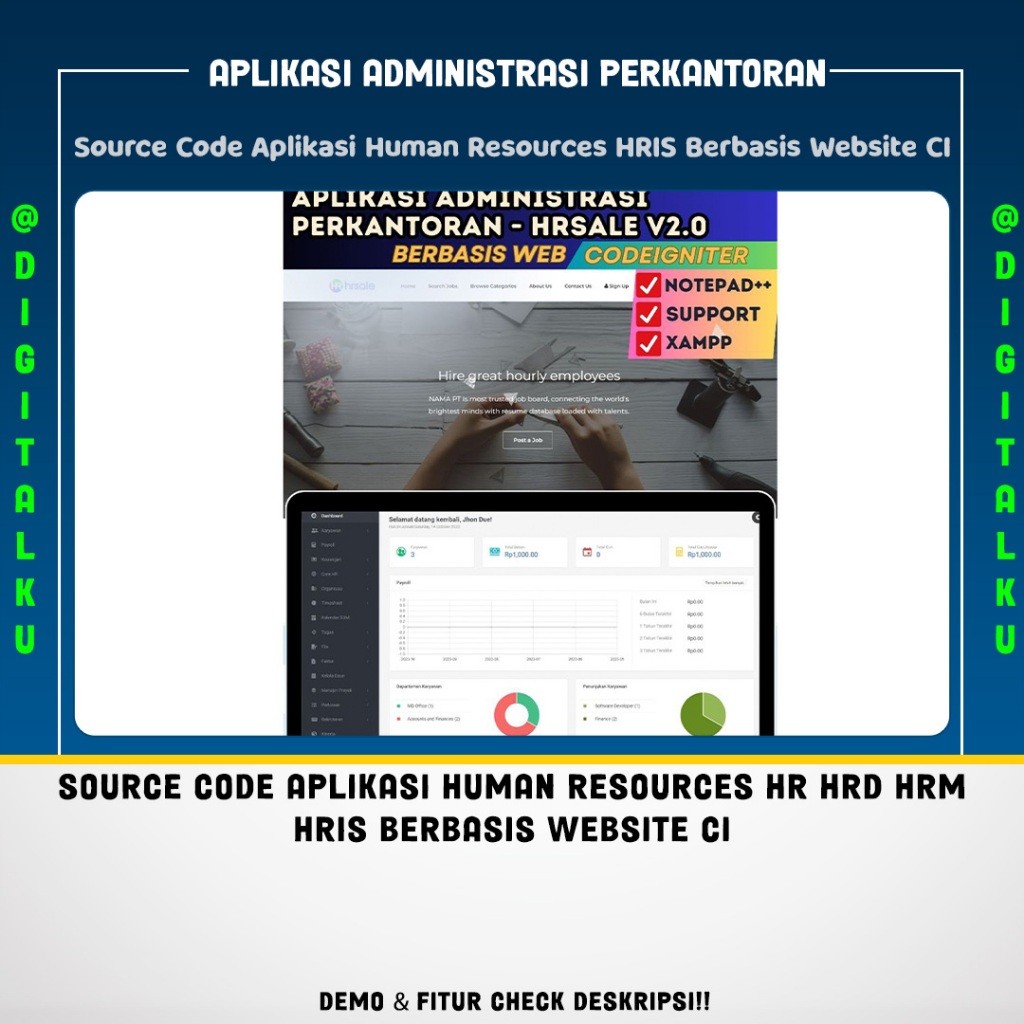 Jual Source Code Aplikasi Human Resources HR HRD HRM HRIS Berbasis Website CI | Shopee Indonesia