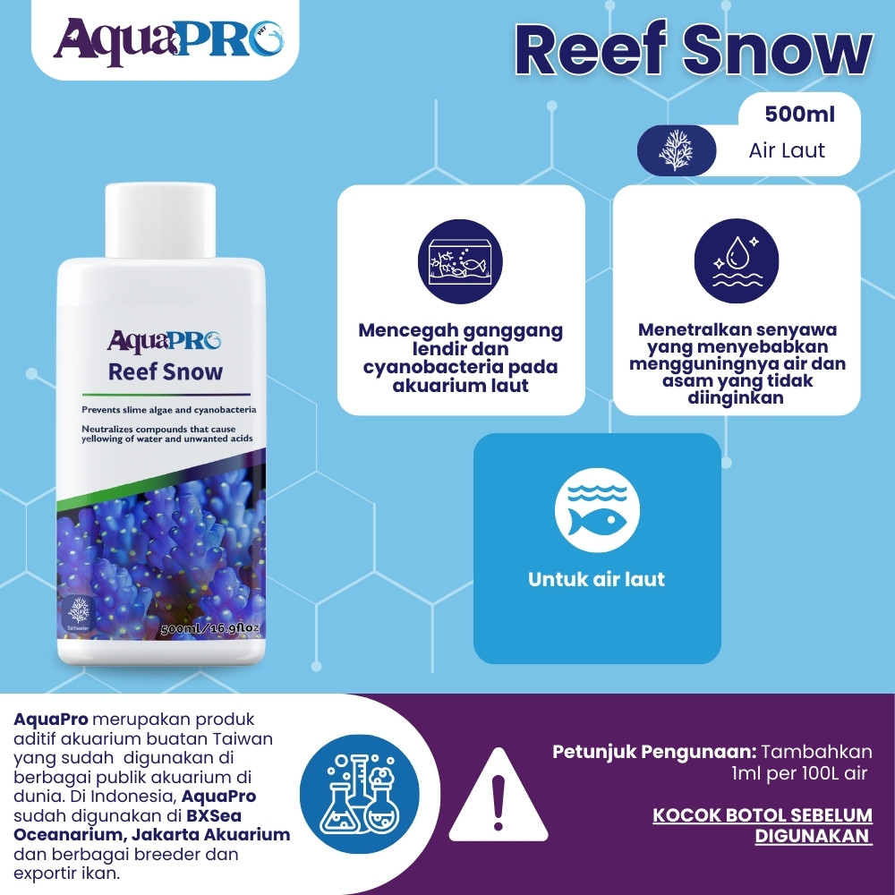 Jual AquaPro Reef Snow 500ml/16.9floz Pembasmi Cyanobacteria Akuarium | Shopee Indonesia