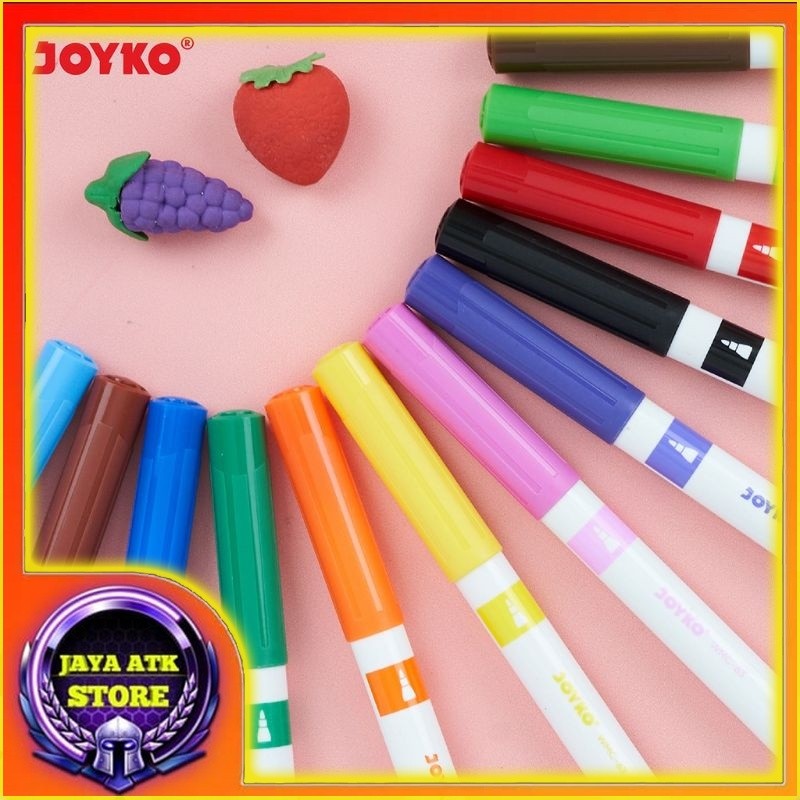 Jual Spidol Warna Papan Tulis JOYKO Color Whiteboard Marker WMC-63 12 ...