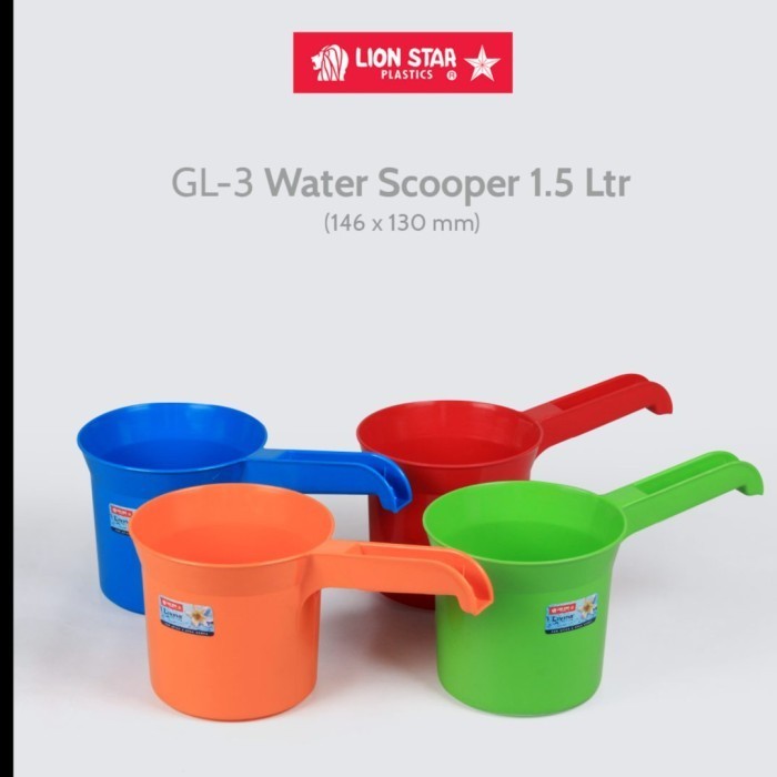 Jual HOMTON Lion Star GL-3 Gayung Bulat Dan Gayung Polos Deluxe Water Scopper GL-15 1.5Liter ...