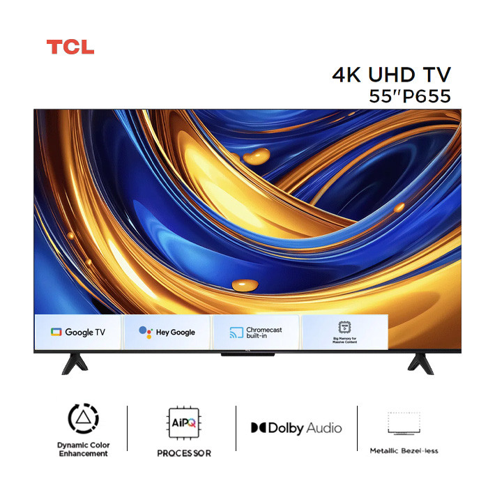 Jual TCL 55 4K UHD Google TV - T-Screen - Dolby Audio - HDR10+ - AIPQ 3 ...