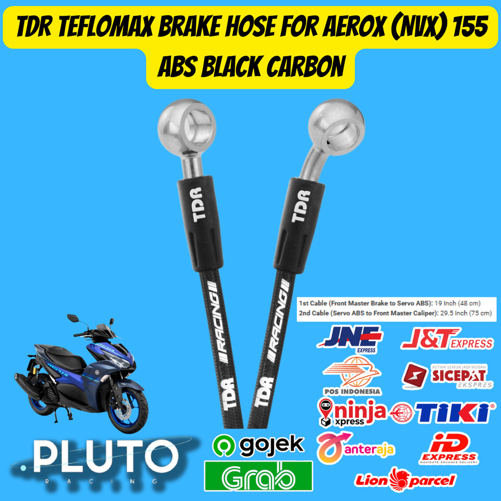 Jual TDR Teflomax Brake Hose For aerox 155 all new aerox ABS black ...