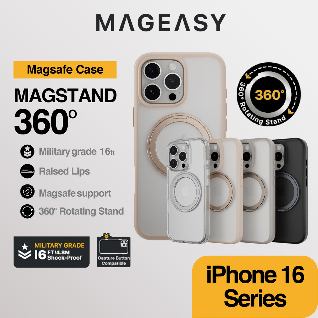 Jual Case iPhone 16 Pro Max / 16 Pro / 16 Plus / 16 MagEasy MagStand 360 Magsafe Stand Casing ...