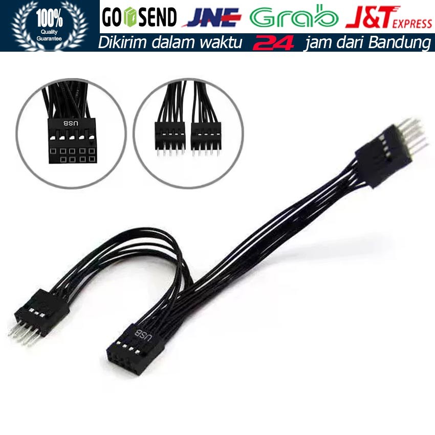 Jual USB 9 Pin Header Splitter 1 to 2 / Kabel Extension Hub Ekstensi ...