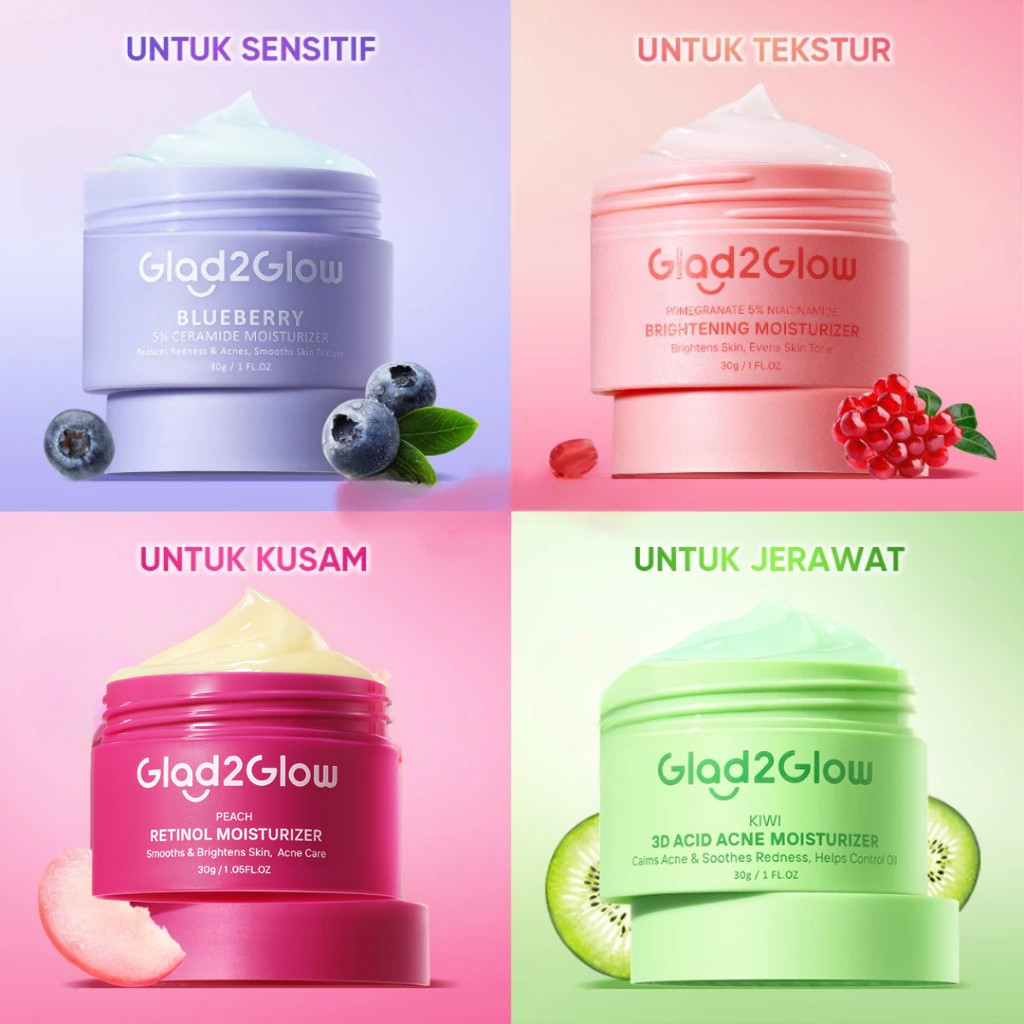 Jual Glad2Glow - All Series Moisturizer Pomegranate Niacinamide Brightening Moisturizer SymWhite ...
