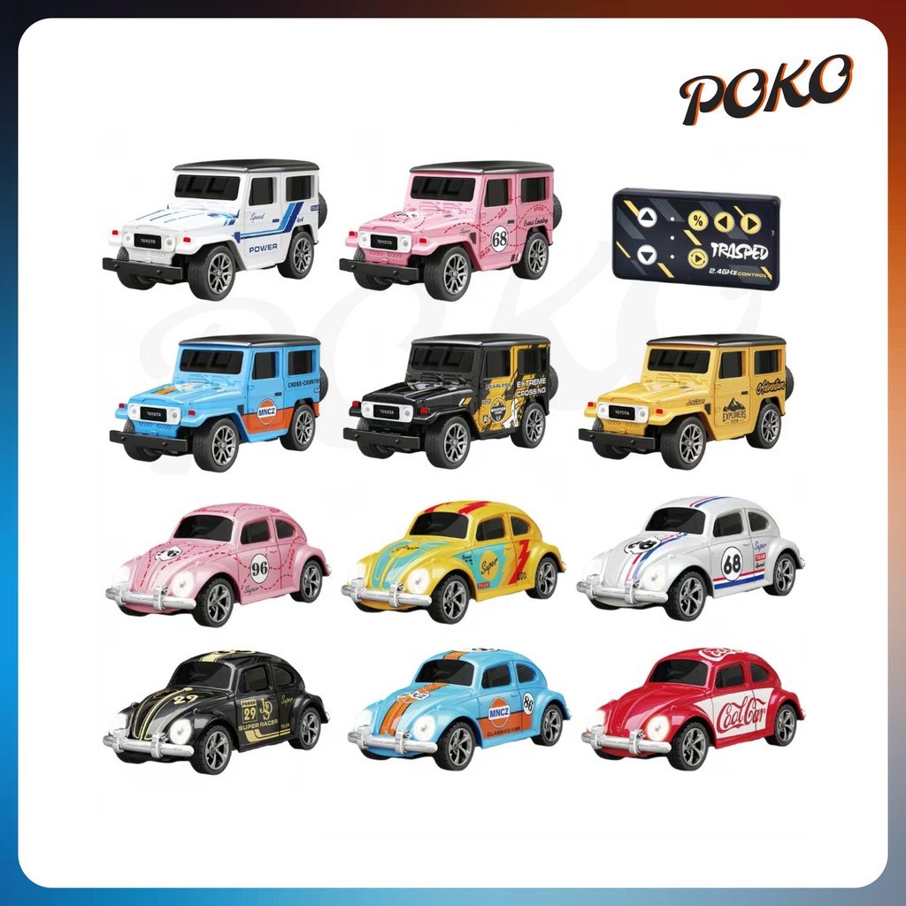 Jual POKO Mobil RC Mini 1/64, Beetle Klasik & Toyota Jeep FJ40, Kontrol ...