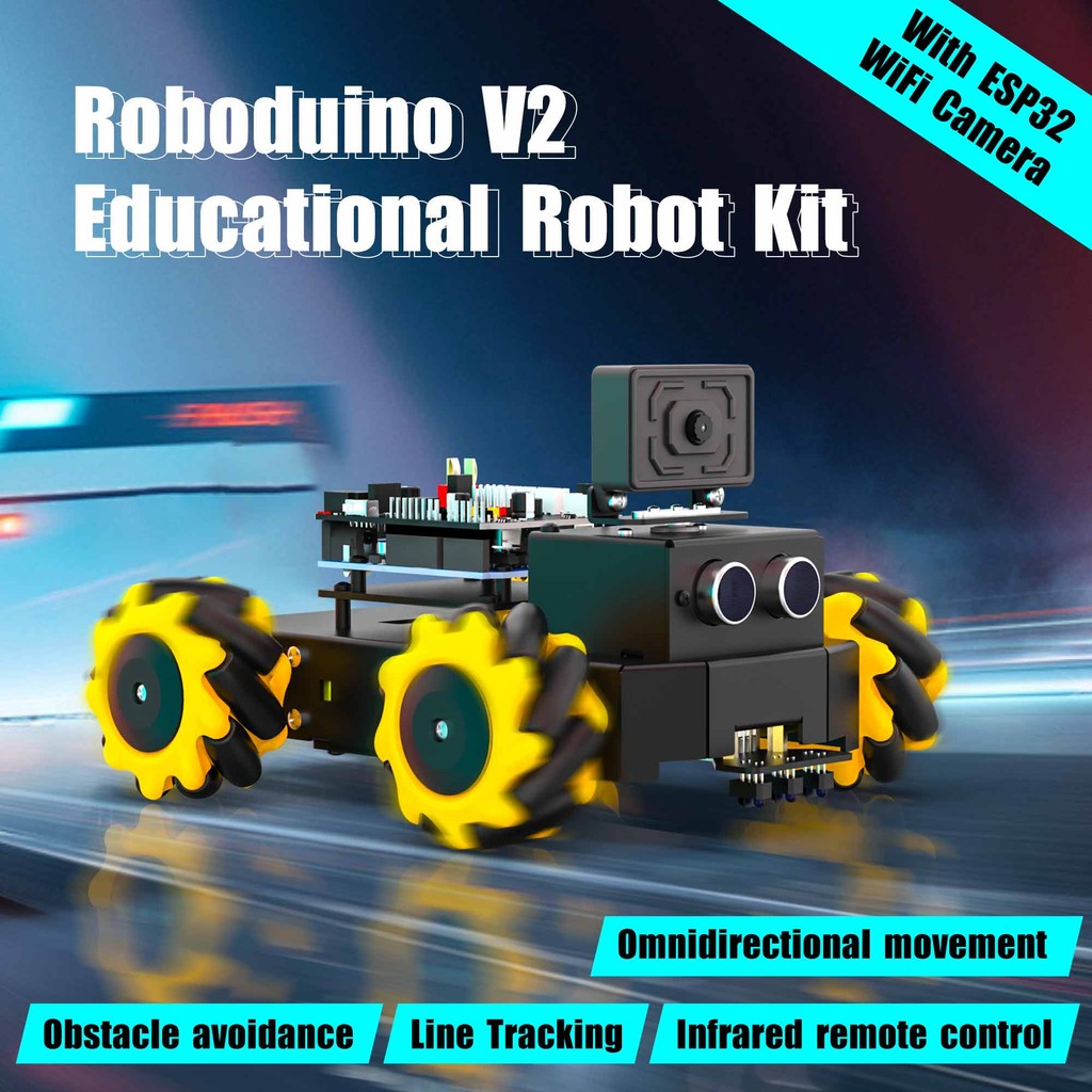 Jual Yahboom UNO R3 Smart Robot Car Kit Roboduino V2 With ESP32 WiFi Camera Metal Body ...