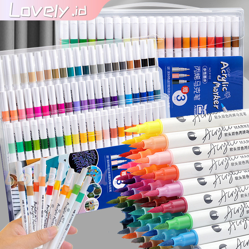 Jual Acrylic Marker Set Spidol Akrilik DIY Painting 12/24/36/48/60/80 ...