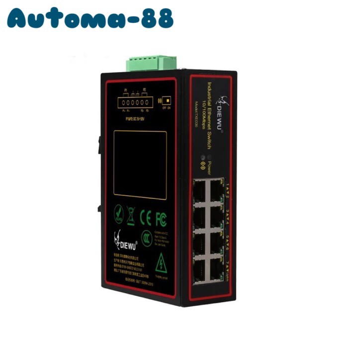 Jual FC99 Ethernet switch Hub router 10/100Mbps 8 Port Industrial Din ...