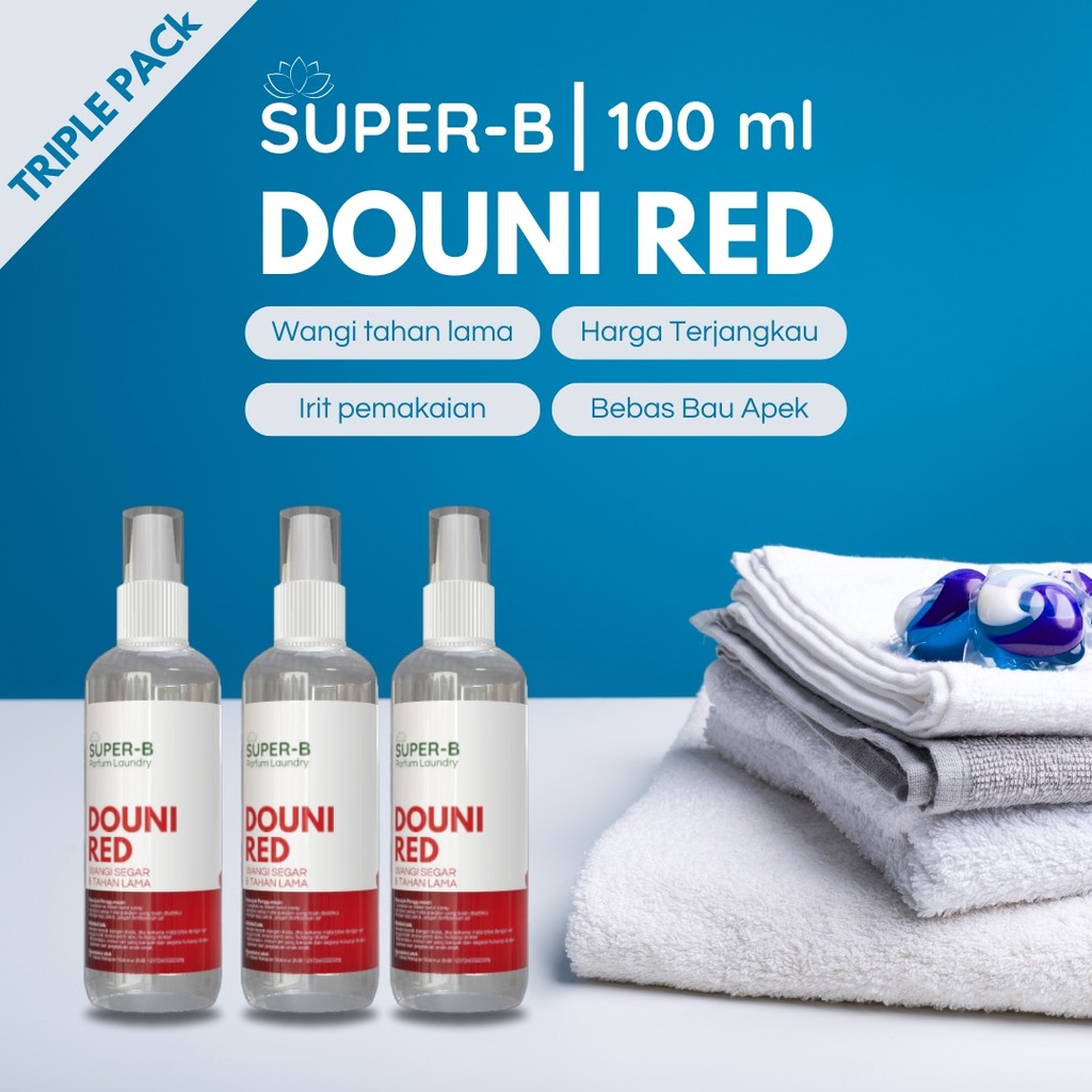 Jual Parfum Laundry Premium SUPER-B 100ml Douni Red (TRIPLE PACK) | Shopee Indonesia