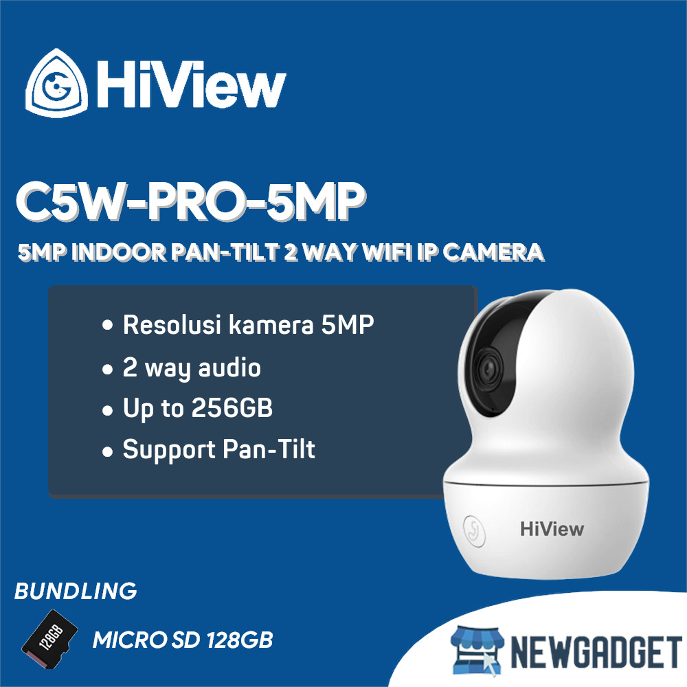 Jual HIVIEW C5W-PRO-5MP 5MP INDOOR PAN-TILT H.265 2 WAY AUDIO WIFI IP ...