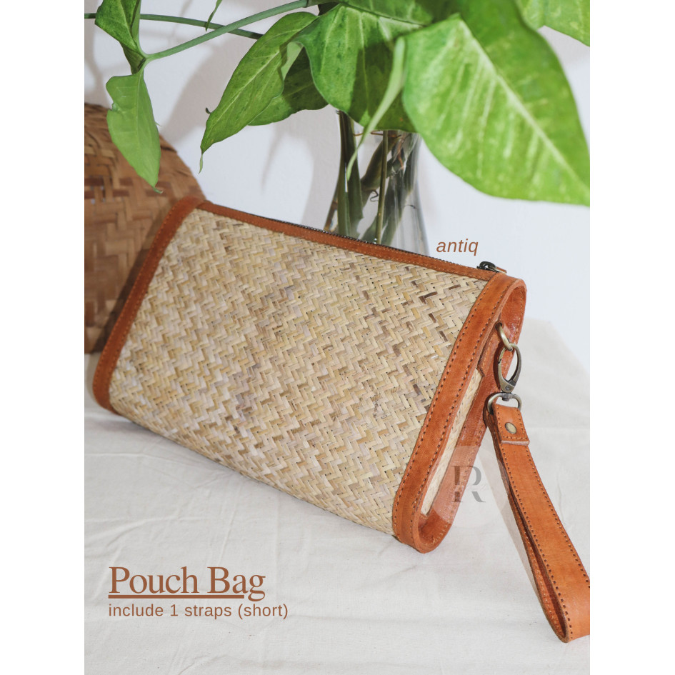 Jual POUCH BAG/ / Tas Rotan Kulit, Rattan Bag Kulit Sapi, Leather, Tas ...