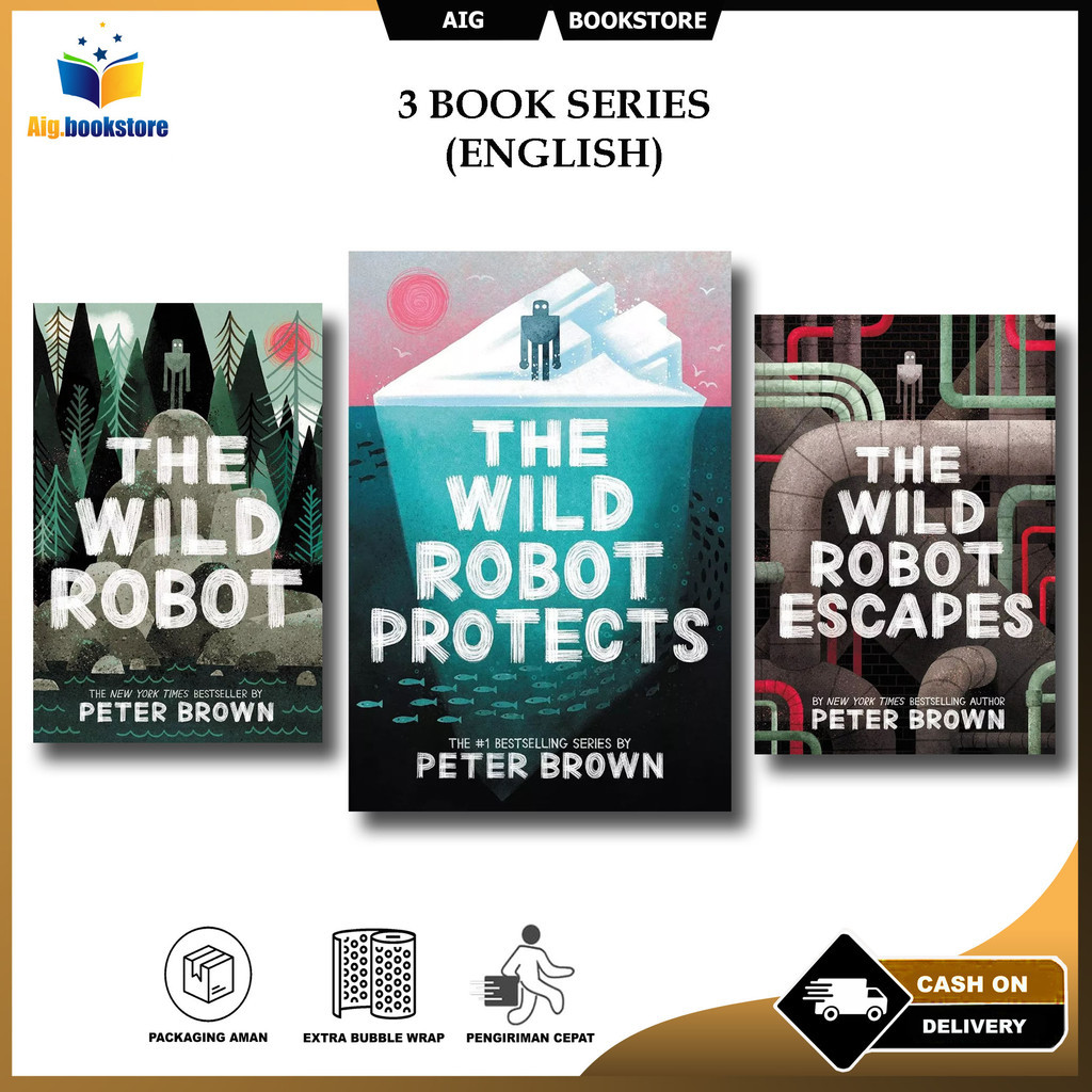Jual The Wild Robot (3 book series) by Peter Brown (English) | Shopee ...
