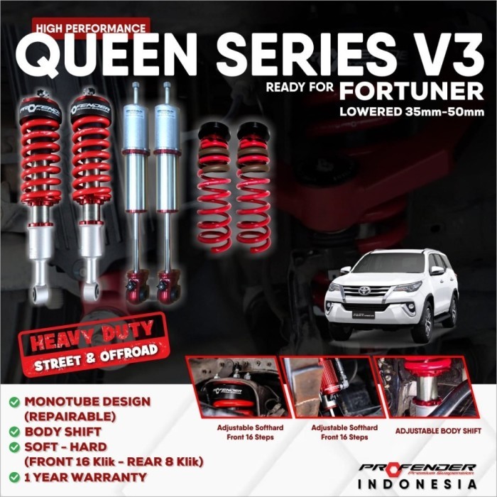 Jual Shockbreaker Shock Breaker Profender QUEEN SERIES V3 Fortuner VNT / VRZ / GR 2.8 CC ...