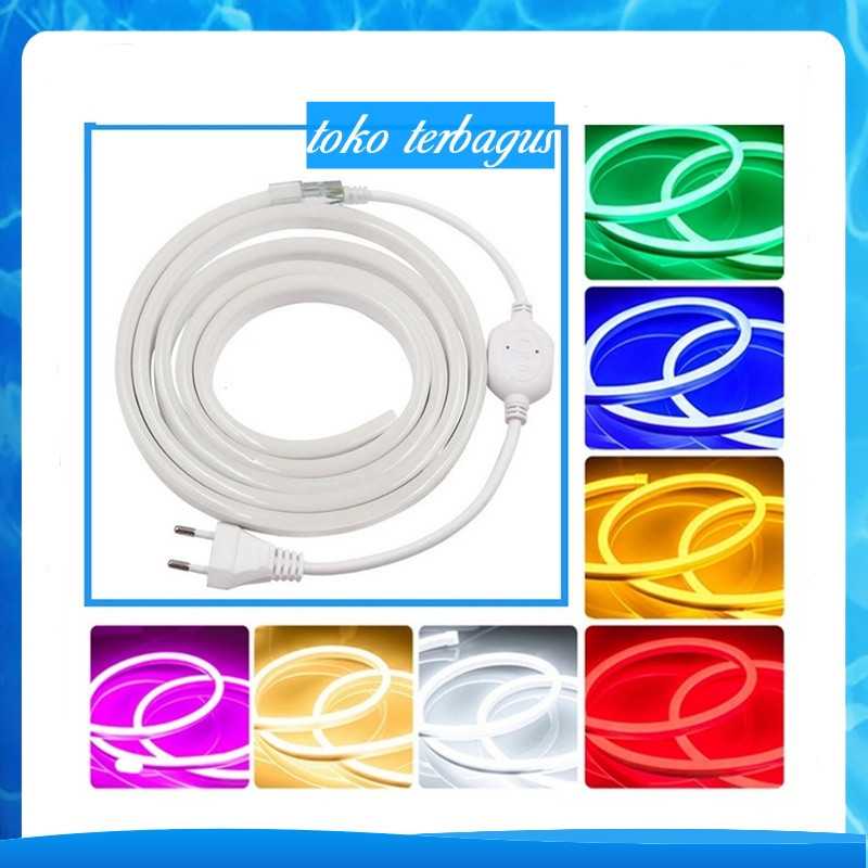 Jual Paket Lampu Neon Flex 220v 1m 2m 3m 4m 5m Led Selang Fleksibel 220v NeonFlex Outdoor ip65 ...