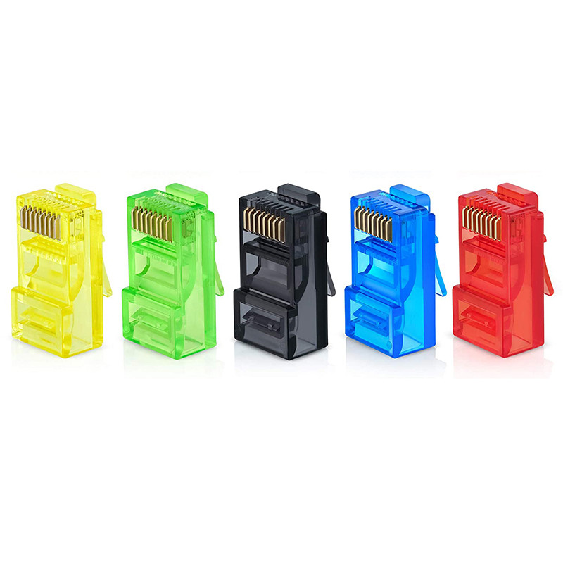 Jual Linkwylan RJ45 Cat6 Pass Through Connectors Assorted Colors EZ to ...