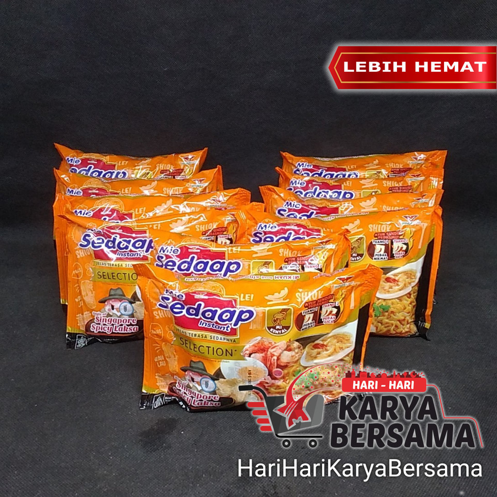 Jual MIE SEDAAP SELECTION SINGAPORE SPICY LAKSA PER-PACK ISI 10'S X ...