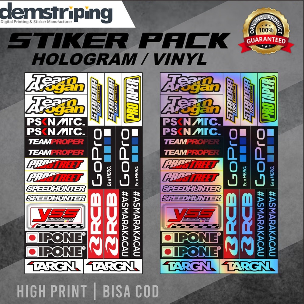 Jual Sticker Pack Racing Matic Sponsor 30 X 15 Cm Team Arogan Pskn Mtc ...
