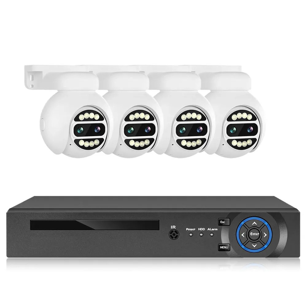 Jual 4K 8MP POE NVR Kit 10CH Dual Lens POE IP Cameras Outdoor PTZ 8X ...
