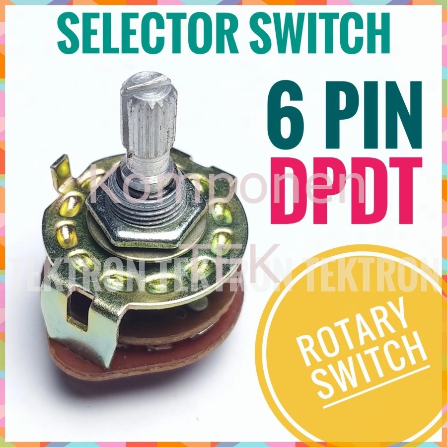 Jual Rotary Selector Switch 6pin 2x2 Rotari Selektor Putar 2 posisi 2 ...