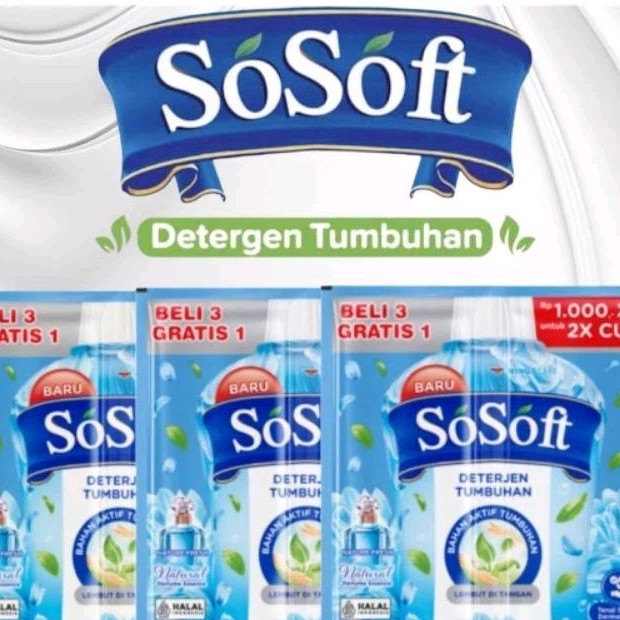 Jual So Soft SOSOFT Deterjen Cair Renceng isi 16 Sachet | Shopee Indonesia