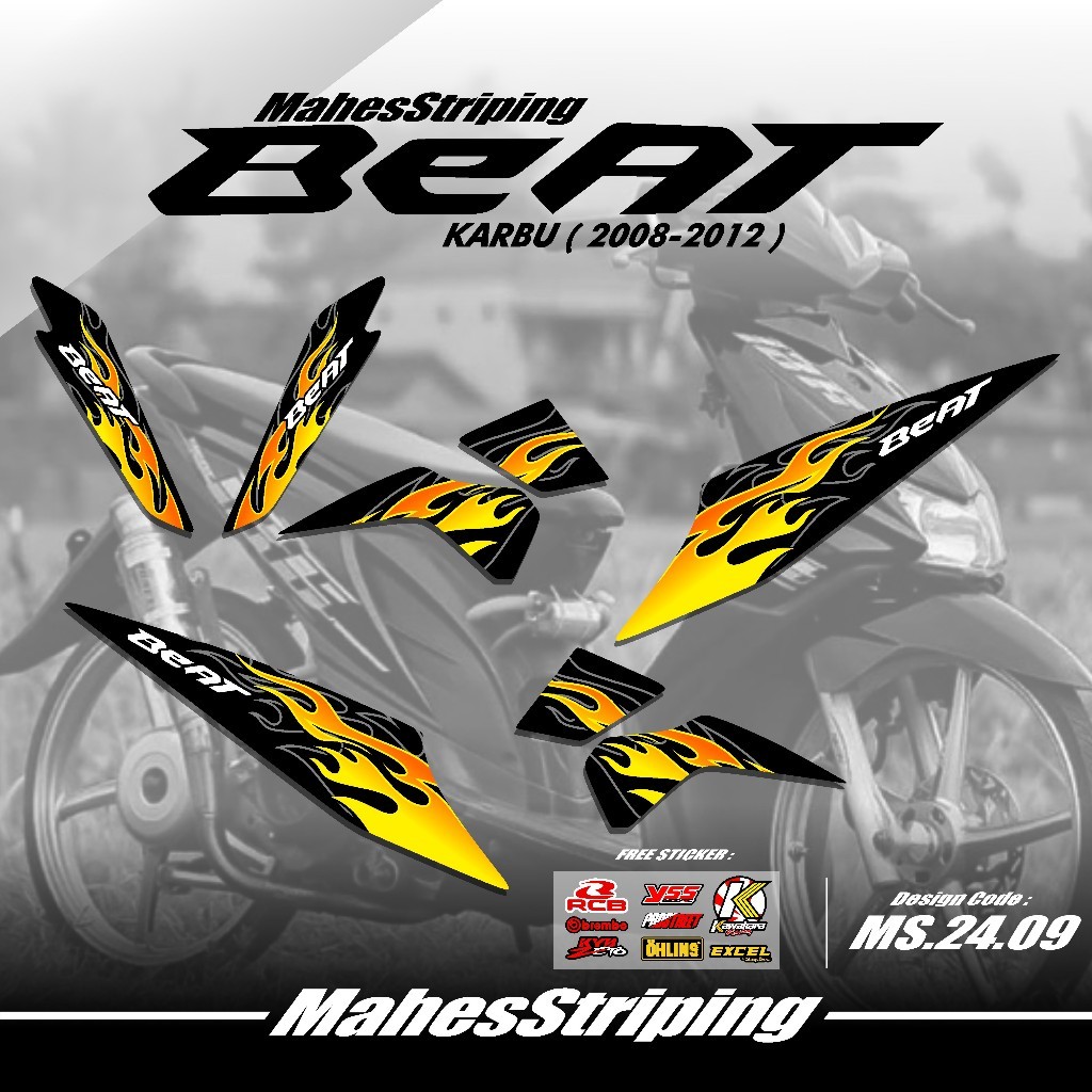 Jual Striping Beat Karbu Terbaru MS G.24.09 - Sticker Variasi Beat ...