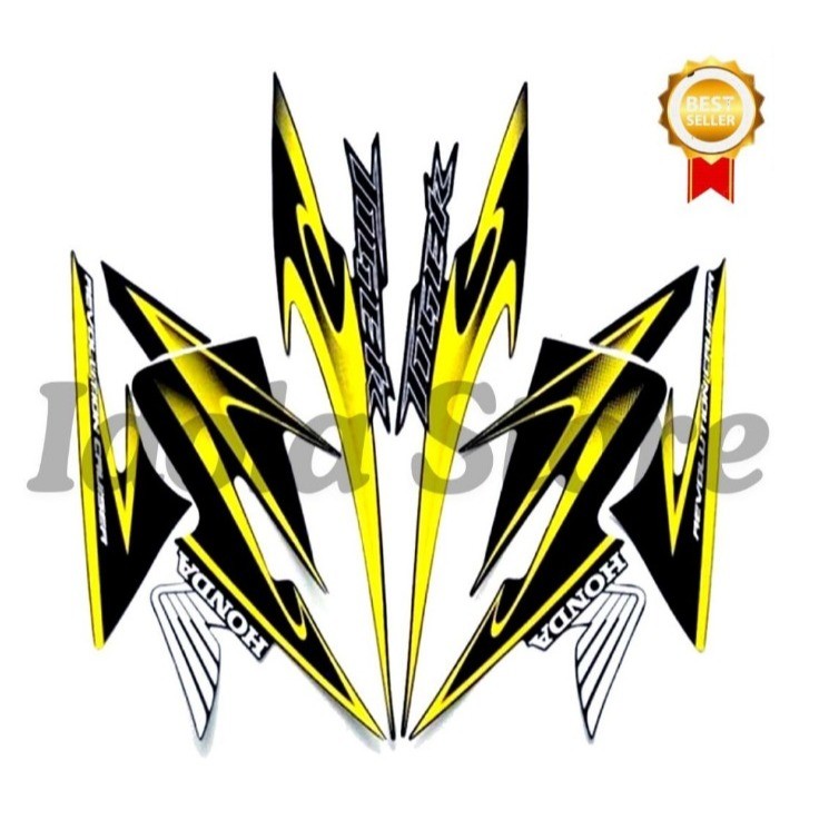 Jual Striping Stiker Honda Tiger 2011 2012 125 Variasi Kuning List Body ...