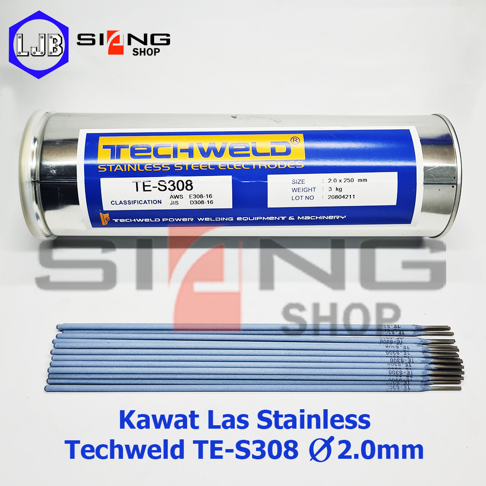 Jual TECHWELD TE-S308 2.0mm Kawat Las Stainless (Kaleng 3KG) | Shopee ...