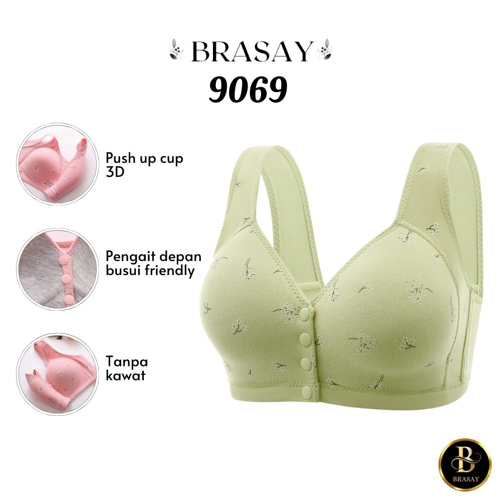 Jual Brasay Bra Push Up Gesper Depan Anti Kendur Wanita Motif Bunga Bra ...