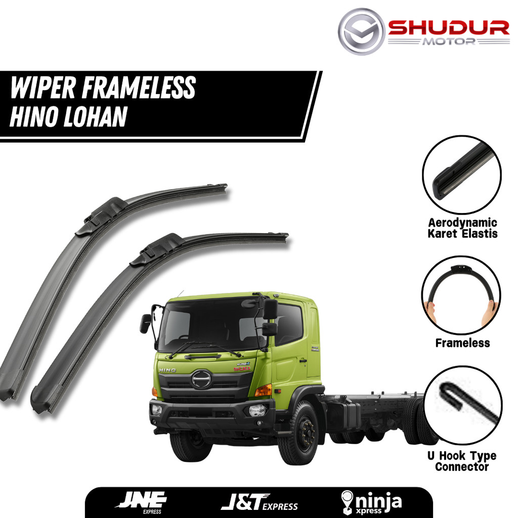 Jual Wiper Mobil Hino Lohan 500 Frameless 1 Set Kiri dan Kanan Tanpa ...