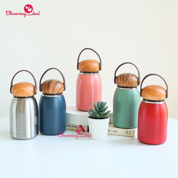 Jual Termos Mini Premium Stainless Steel Tutup Motif Kayu 300ml (YT2 ...