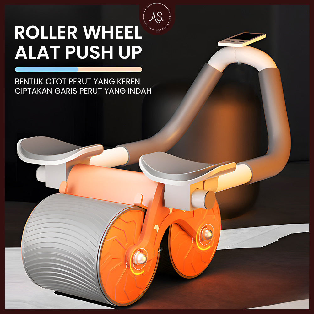 Jual AS Ab Roller Wheel 2in1 Abdominal Core Roller Automatic Rebound ...