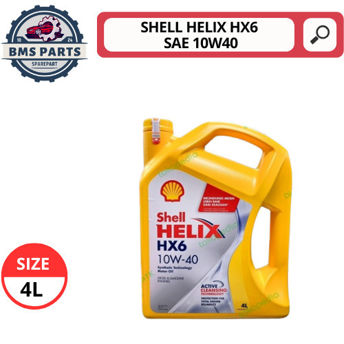 Jual OLI MESIN Shell Helix HX6 SAE 10W-40 4L Bensin Solar Diesel Gad ...